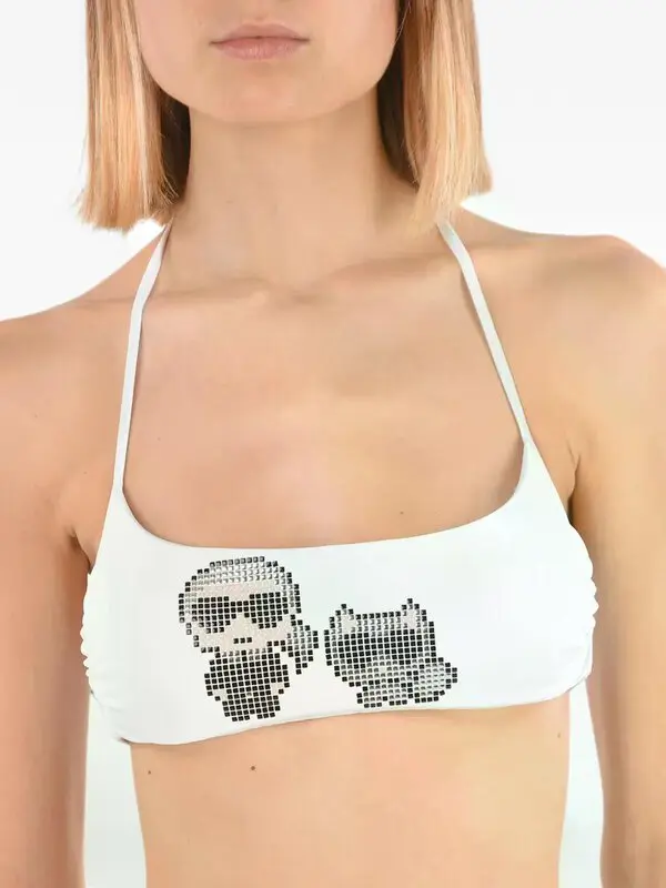 Karl Lagerfeld Embellished Bandeau Bikini Top