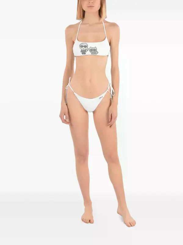 Karl Lagerfeld Embellished Bandeau Bikini Top
