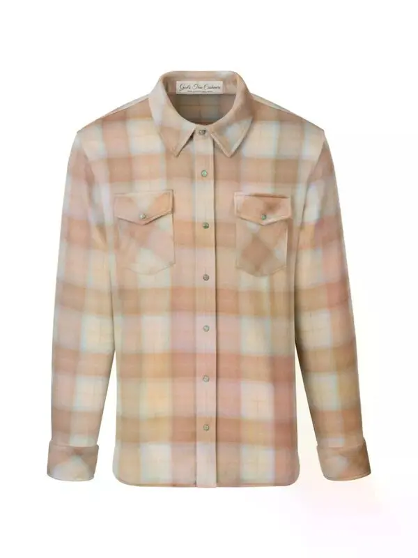 GOD'S TRUE CASHMERE Plaid-check Cashmere Shirt