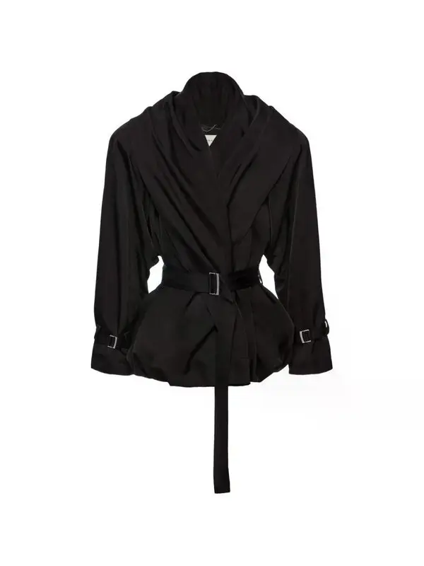 Magda Butrym Belted Draped-collar Jacket