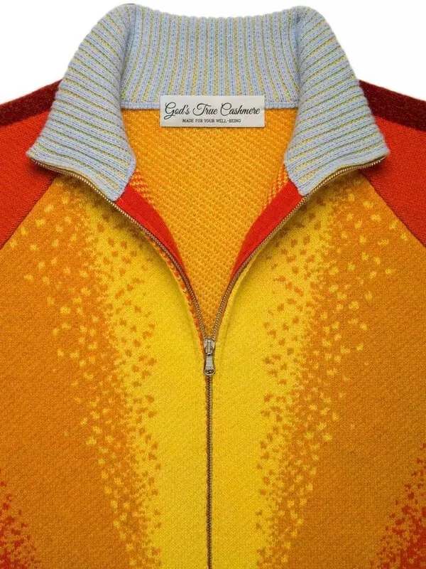 GOD'S TRUE CASHMERE Cashmere Intarsia Knit Cardigan