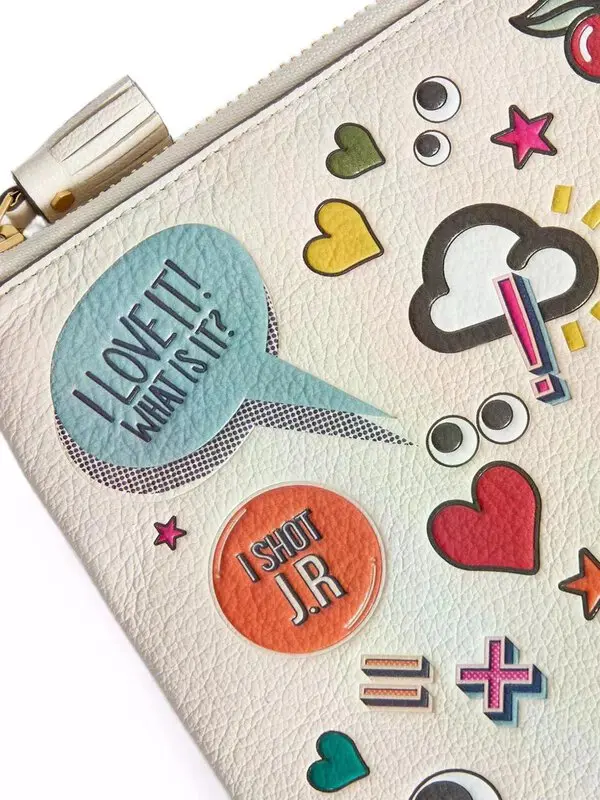 ANYA HINDMARCH All Over Stickers Leather Laptop Case