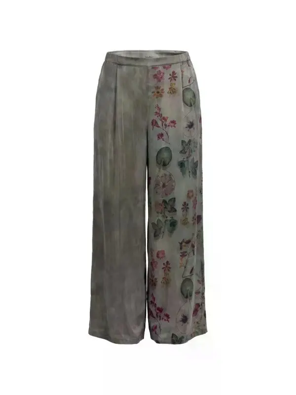 Avant Toi Patchwork Floral-print Palazzo Pants