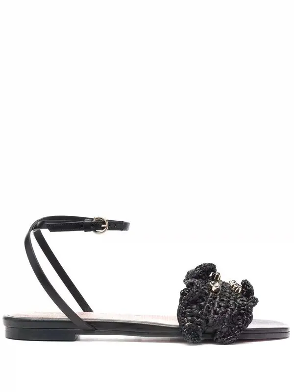 Red Valentino Rhinestone-embellished Flat Sandals
