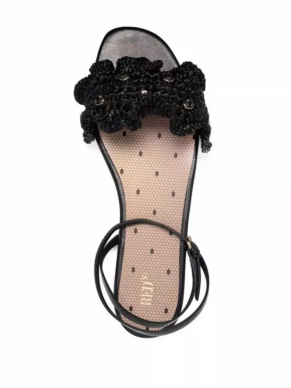 Red Valentino Rhinestone-embellished Flat Sandals