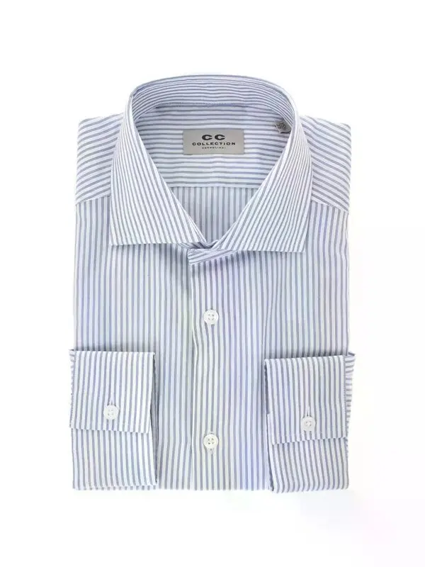 Corneliani Awning-stripe French-collar Shirt