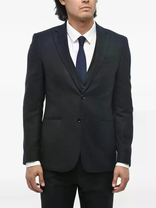 Corneliani Jacquard-weave Three-piece Suit