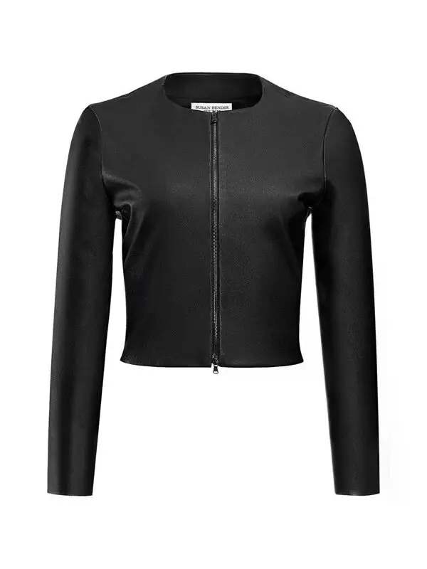SUSAN BENDER Cropped Leather Jacket