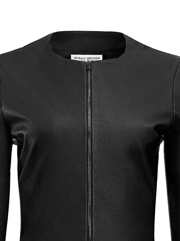 SUSAN BENDER Cropped Leather Jacket