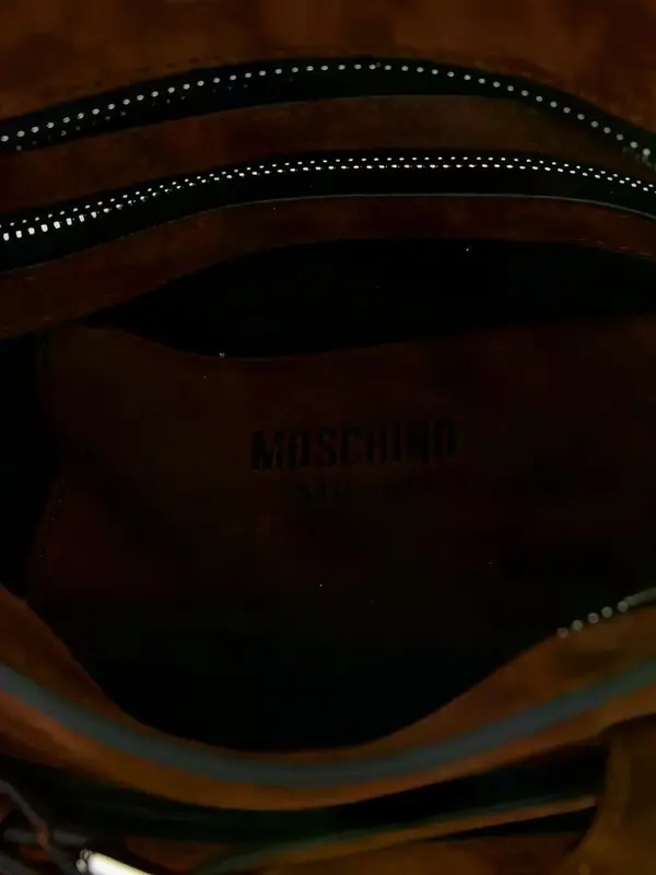 Moschino Tie Detailed Handbag - Brown