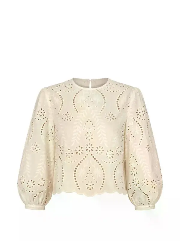 Natalie Martin Broderie Anglaise Blouse - Neutrals