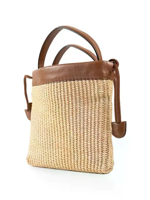 JIMMY CHOO Woven Leather-trim Mini Bag