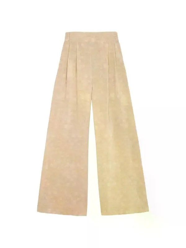 CORTANA Ada Floral-print Silk Trousers