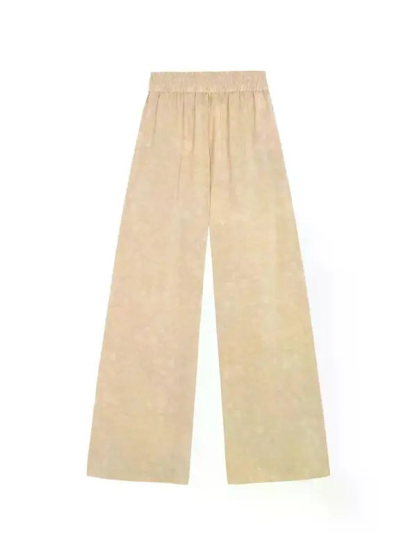 CORTANA Ada Floral-print Silk Trousers