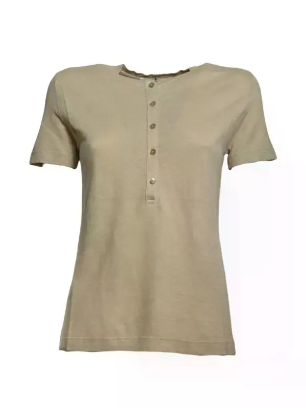 SOLOTRE Button-placket Short-sleeve T-shirt
