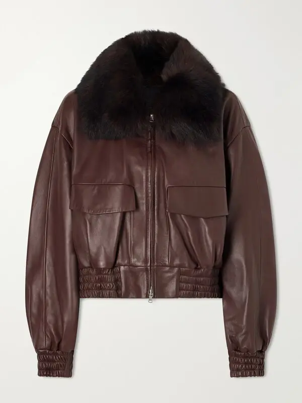 Nour Hammour Ellery Shearling-trimmed Leather Jacket