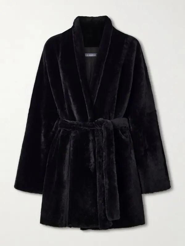 Nour Hammour Paneled Shearling Coat