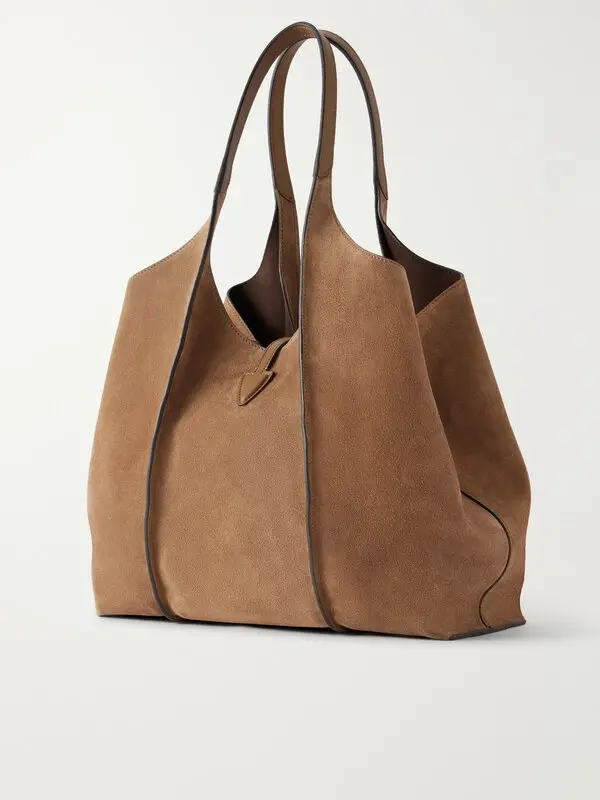 TOD'S T Timeless Suede Shoulder Bag - Neutrals