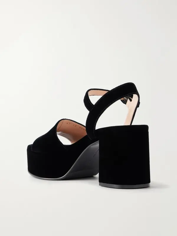 GIANVITO ROSSI Carol 35 Velvet Platform Sandals