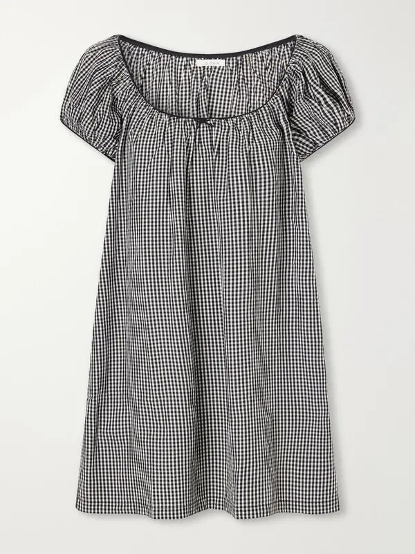DÔEN Julia Gingham Organic Cotton Mini Dress