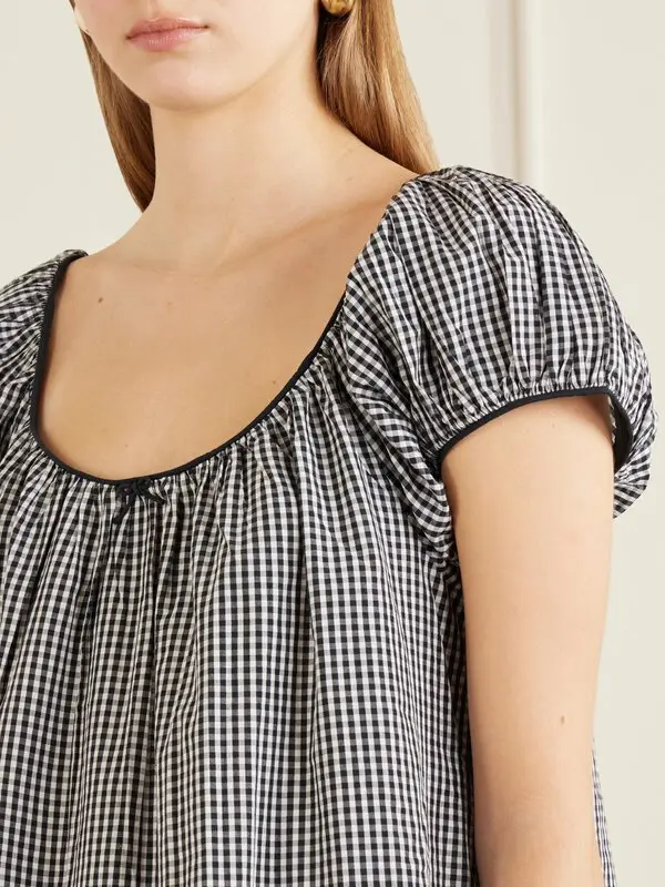 DÔEN Julia Gingham Organic Cotton Mini Dress