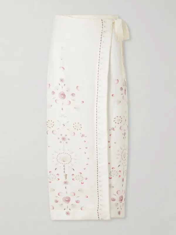 Agua Bendita Litoral Playa Printed Linen Coverup - Neutrals