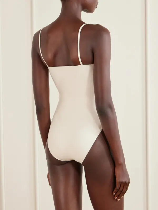 Agua Bendita Durazno Brisa Floral-embroidered Recycled One-piece Swimsuit