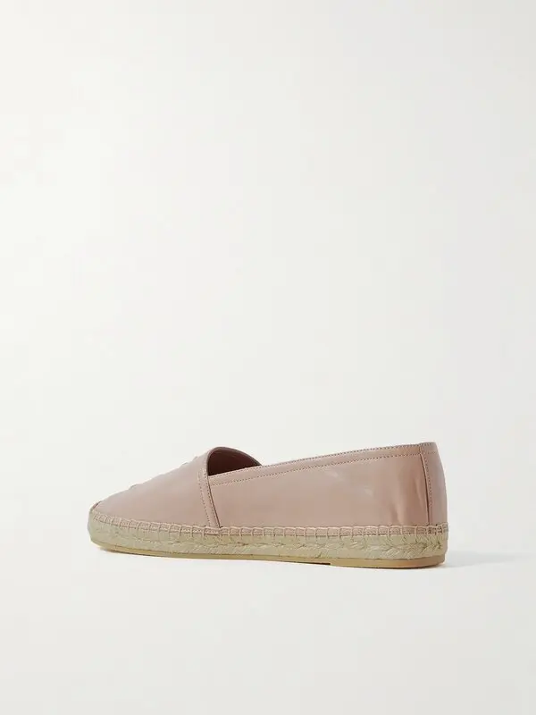 Saint Laurent Logo-embossed Leather Espadrilles