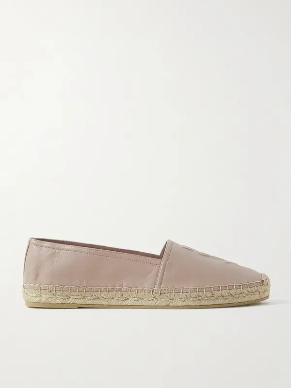 Saint Laurent Logo-embossed Leather Espadrilles