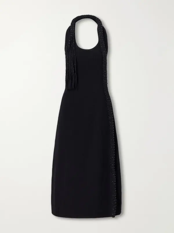 DIOTIMA Mane Embellished Crepe Maxi Dress
