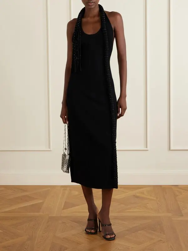 DIOTIMA Mane Embellished Crepe Maxi Dress