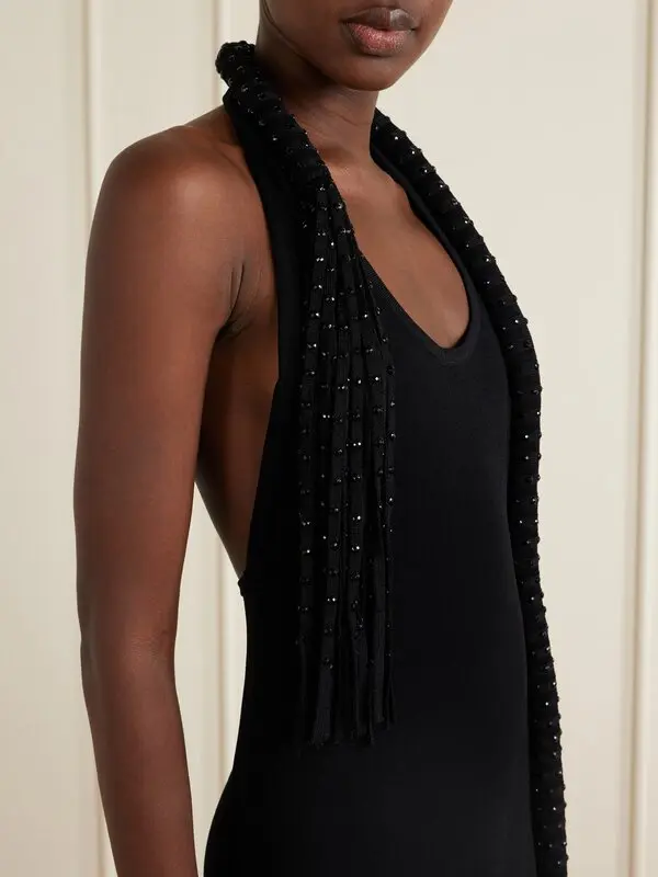 DIOTIMA Mane Embellished Crepe Maxi Dress