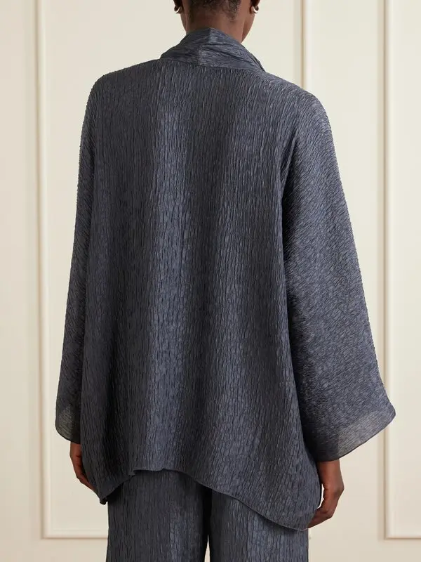 CORTANA Anhelo Crinkled Silk-charmeuse Kimono Jacket