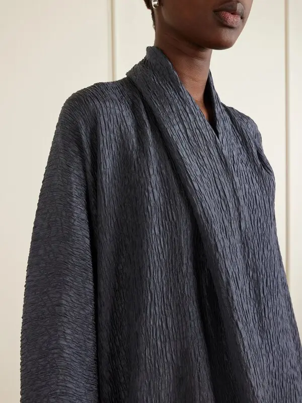 CORTANA Anhelo Crinkled Silk-charmeuse Kimono Jacket