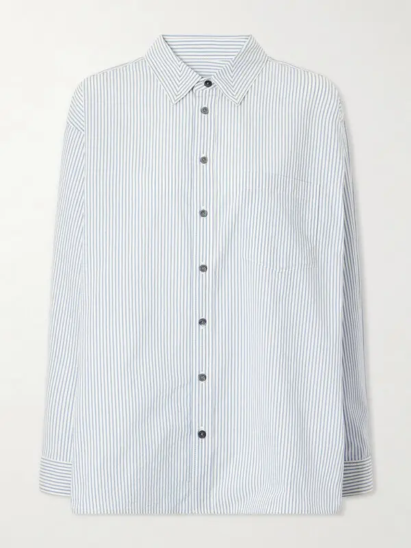 B Sides Nolan Striped Cotton-blend Seersucker Shirt
