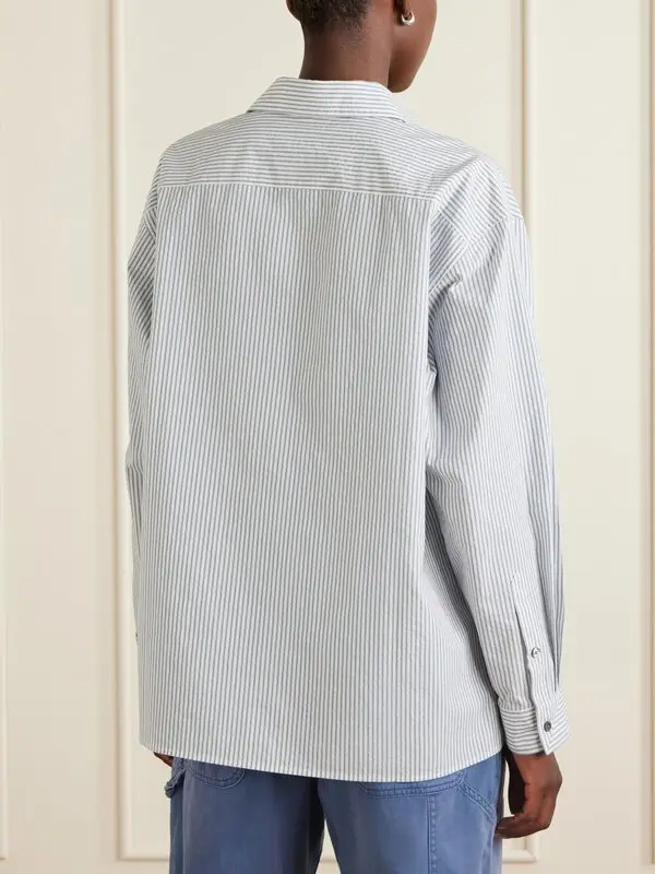 B Sides Nolan Striped Cotton-blend Seersucker Shirt