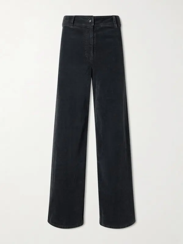 NILI LOTAN Megan Cotton Blend Pants - Gray