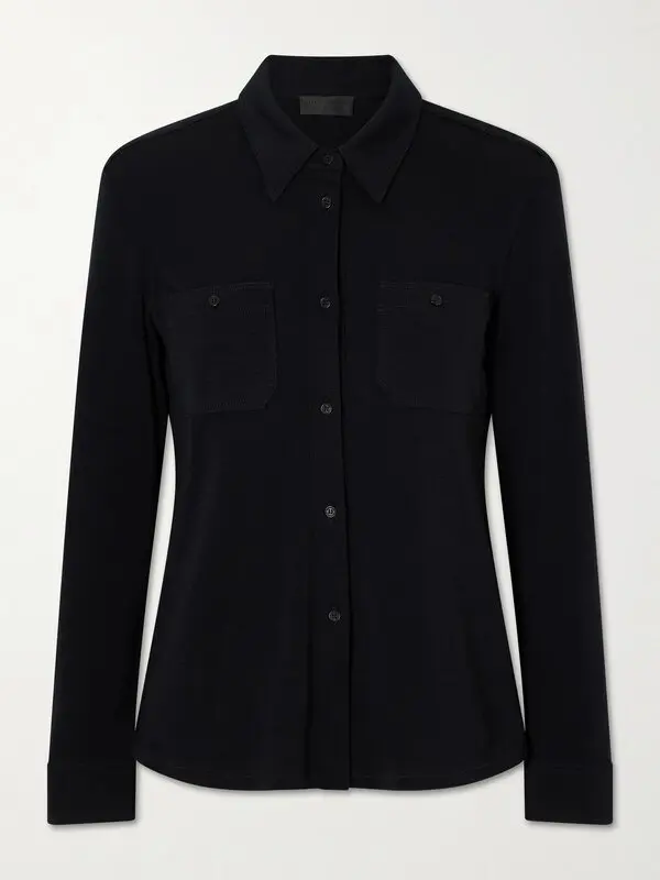 NILI LOTAN Ibra Merino Wool Shirt