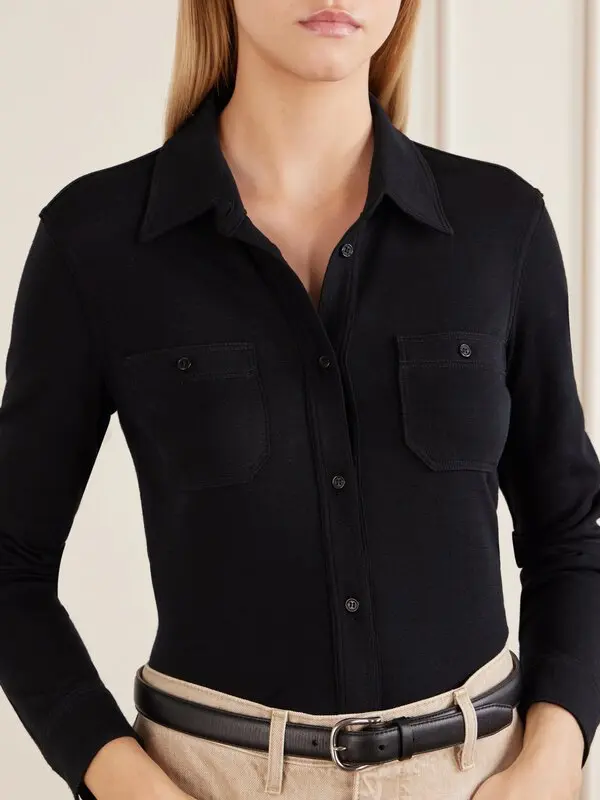 NILI LOTAN Ibra Merino Wool Shirt