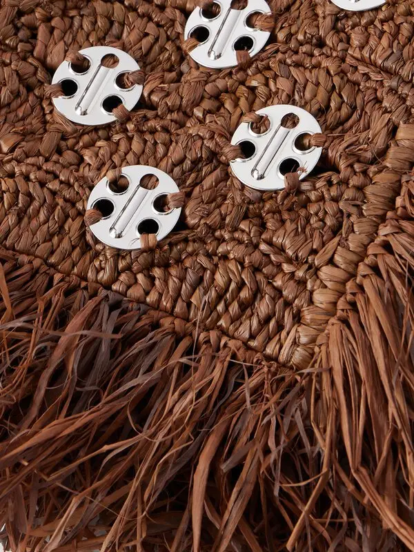 Rabanne Embellished Raffia Shoulder Bag