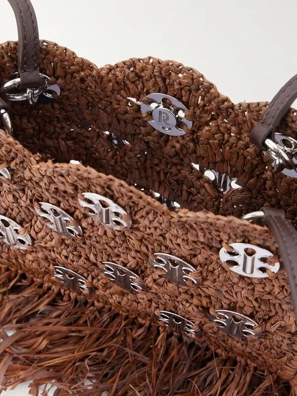 Rabanne Embellished Raffia Shoulder Bag