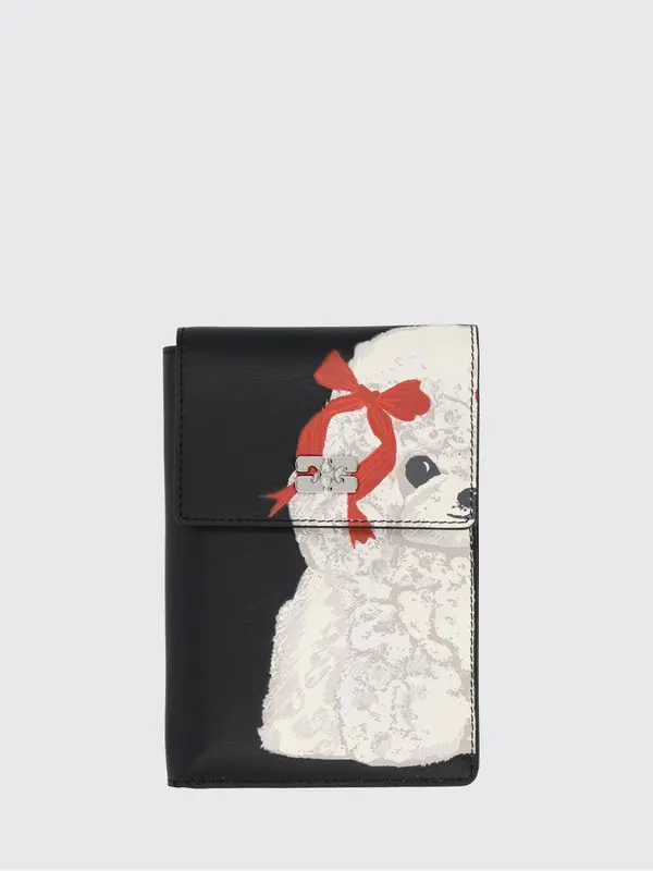 GANNI Recycled Leather Dog Print Wallet