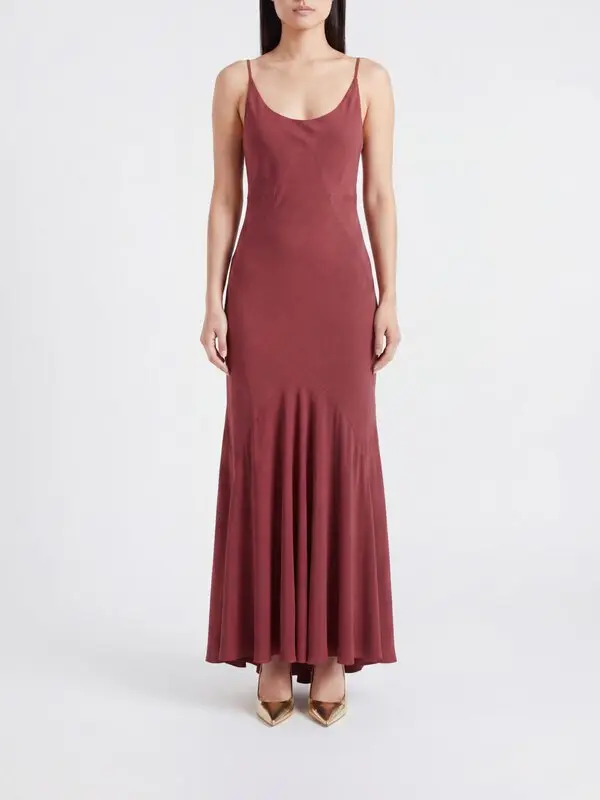 Erika Cavallini Silk Blend Long Dress - Red