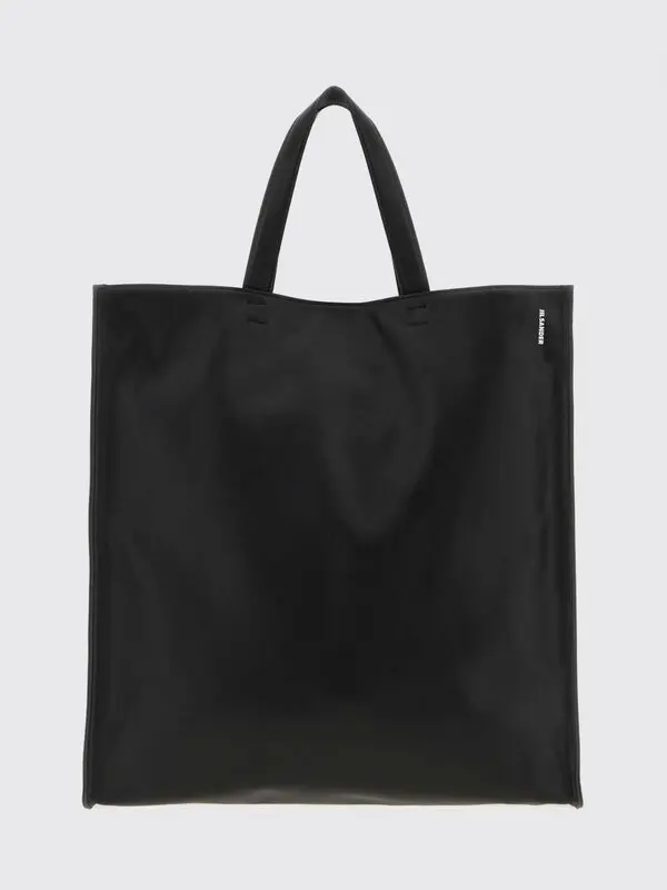 JIL SANDER Large Light Smooth Calfskin Leather Tote Bag With Double Handle