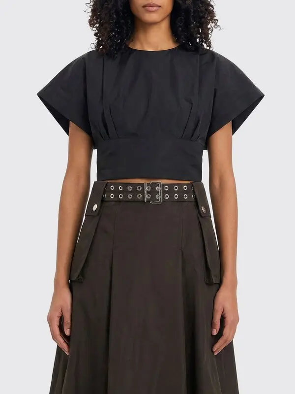 Pinko Asparago Cropped Cotton Top