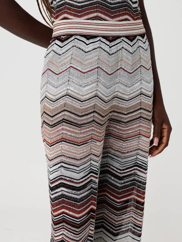 Missoni Lurex Viscose Zigzag Palazzo Trousers