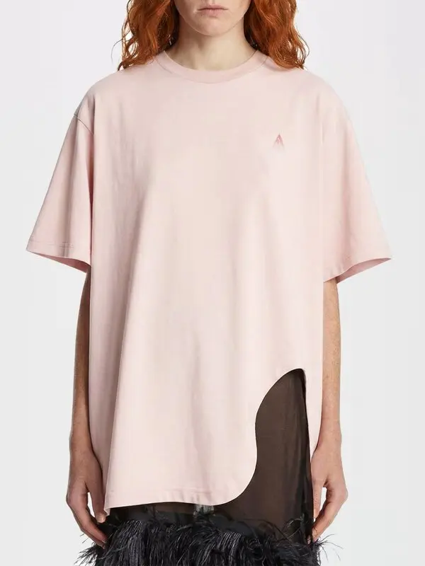 Attico Oversized Cotton T-shirts With Logo - Pink