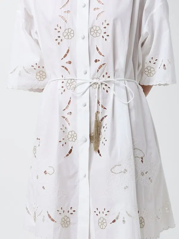 FORTE_FORTE Cotton Chemisier Dress With Inserts