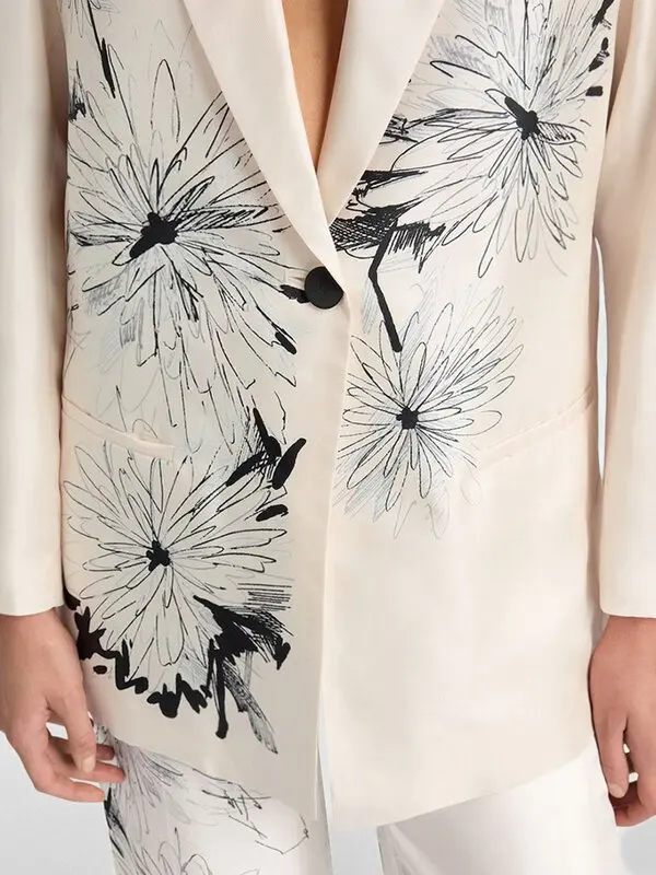 Momoni Printed Silk Single-breasted Blazer