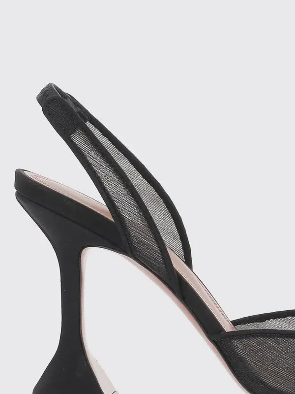 Amina Muaddi Holli Mesh Nylon Slingback